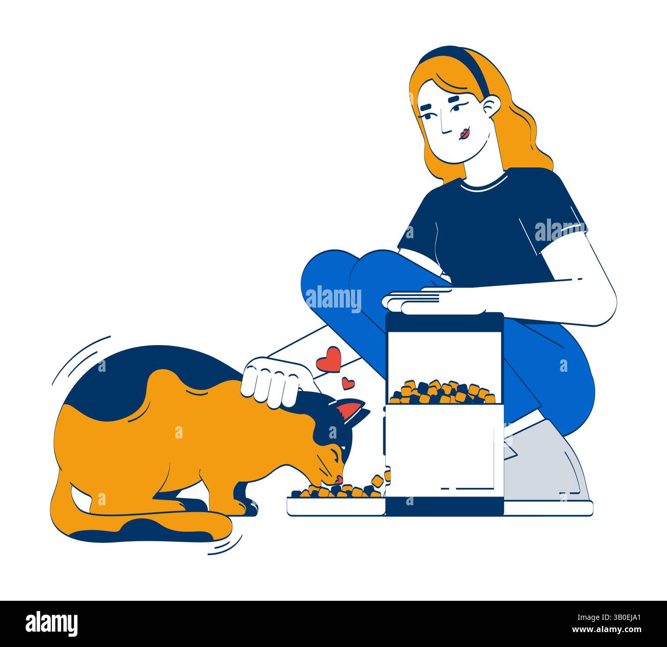 Automatic cat feeder doodle cartoon illustration Stock Vector Image ...