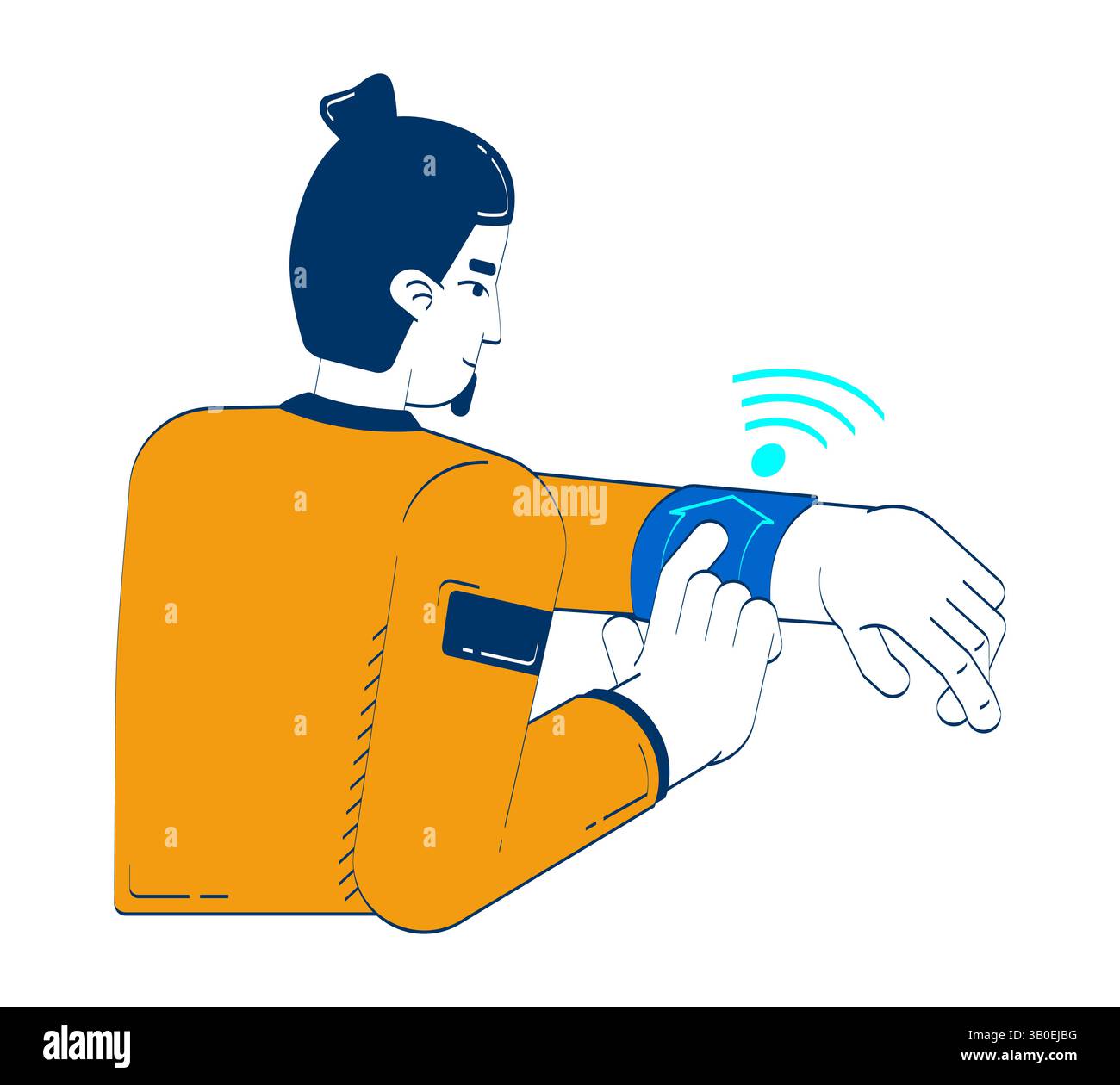 Smart home app for smartwatch doodle cartoon illustration Stock Vector ...
