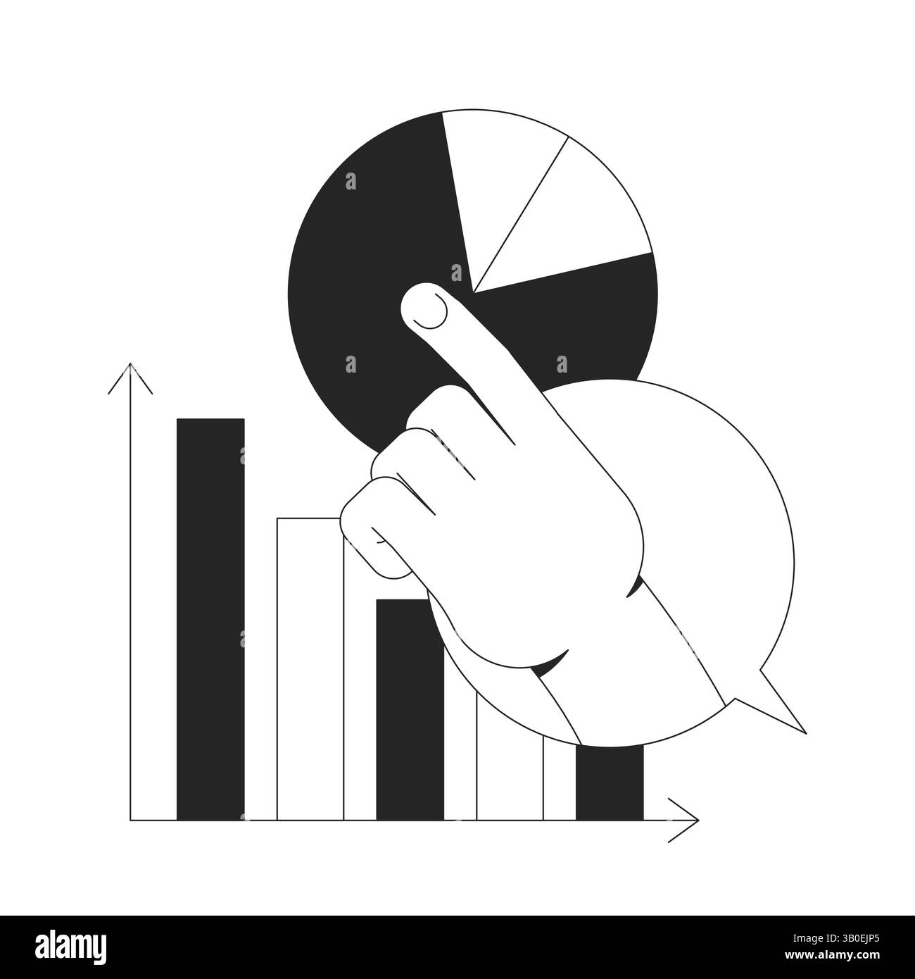 Interactive data analytics line onboarding ui illustration Stock Vector ...