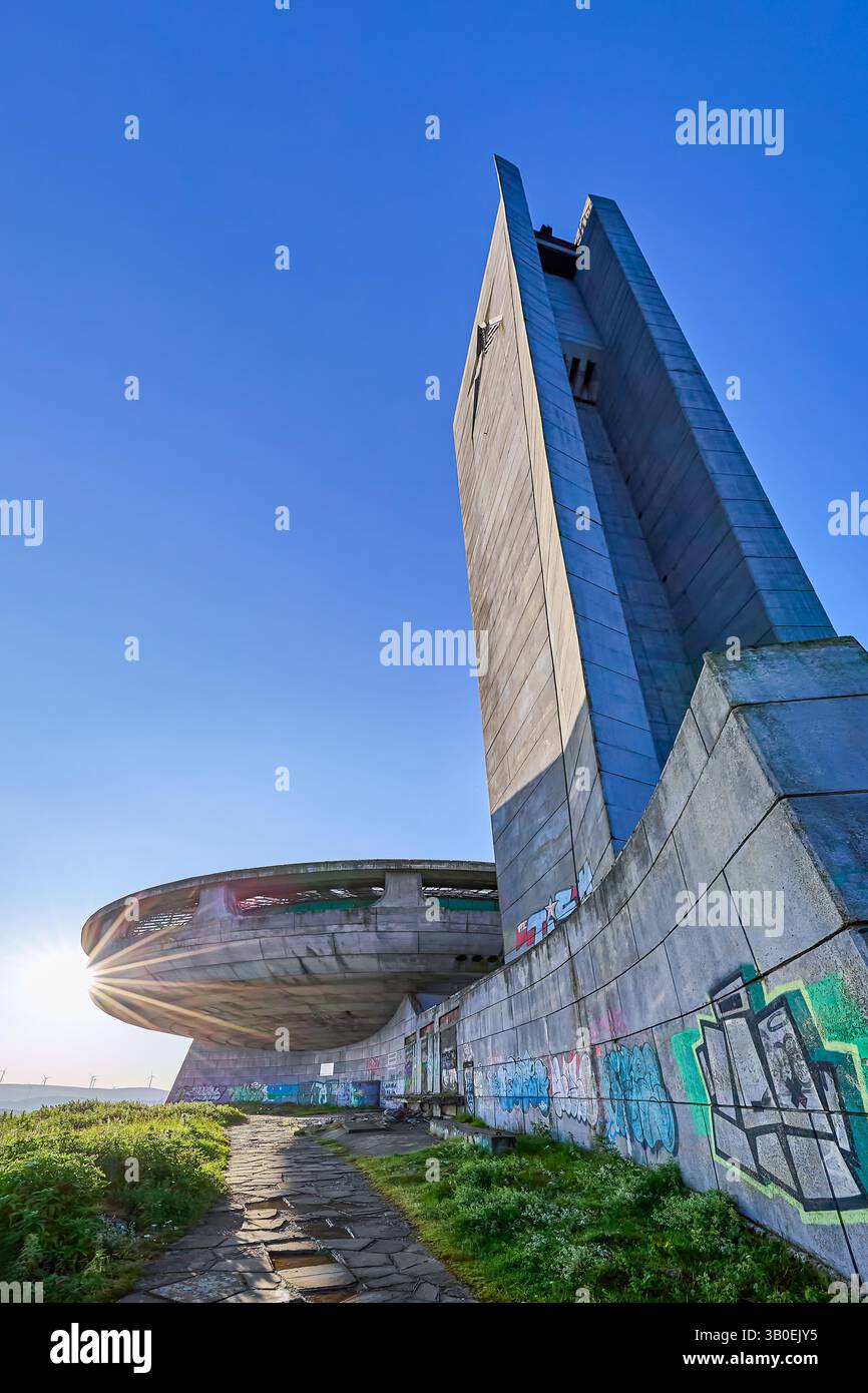 Buzludzha Monument,built 1974 on Buzludzha Peak central Bulgaria by the ...