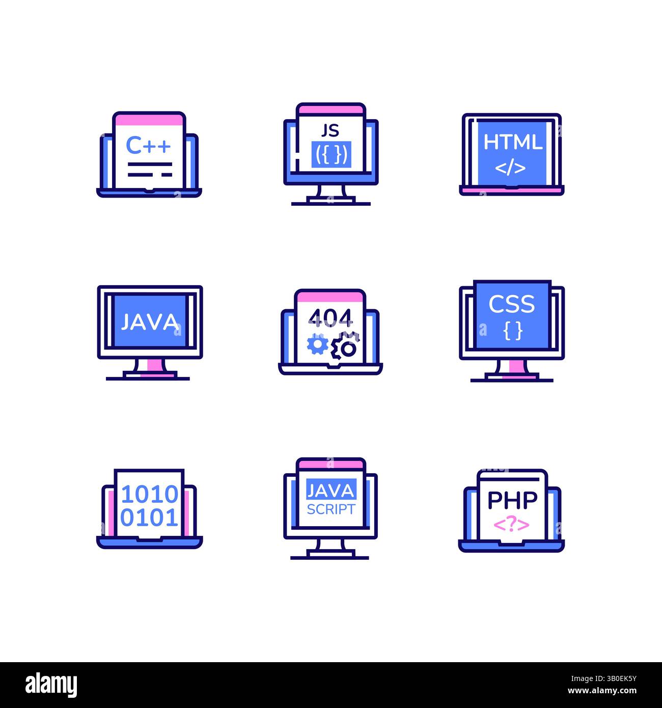 Programming modern line design Stock Vector Images - Alamy