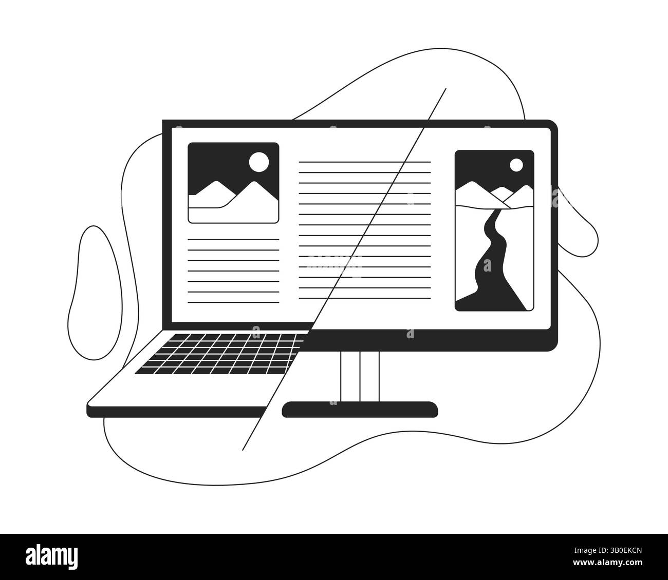 Cross-platform compatibility line onboarding ui illustration Stock ...