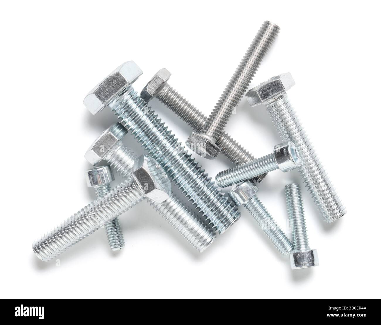 Different tap bolts isolated on white background Stock Photo - Alamy