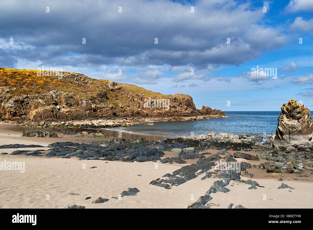 Salmon Howie Beach Macduff Aberdeenshire Scotland coloured rocks on the ...