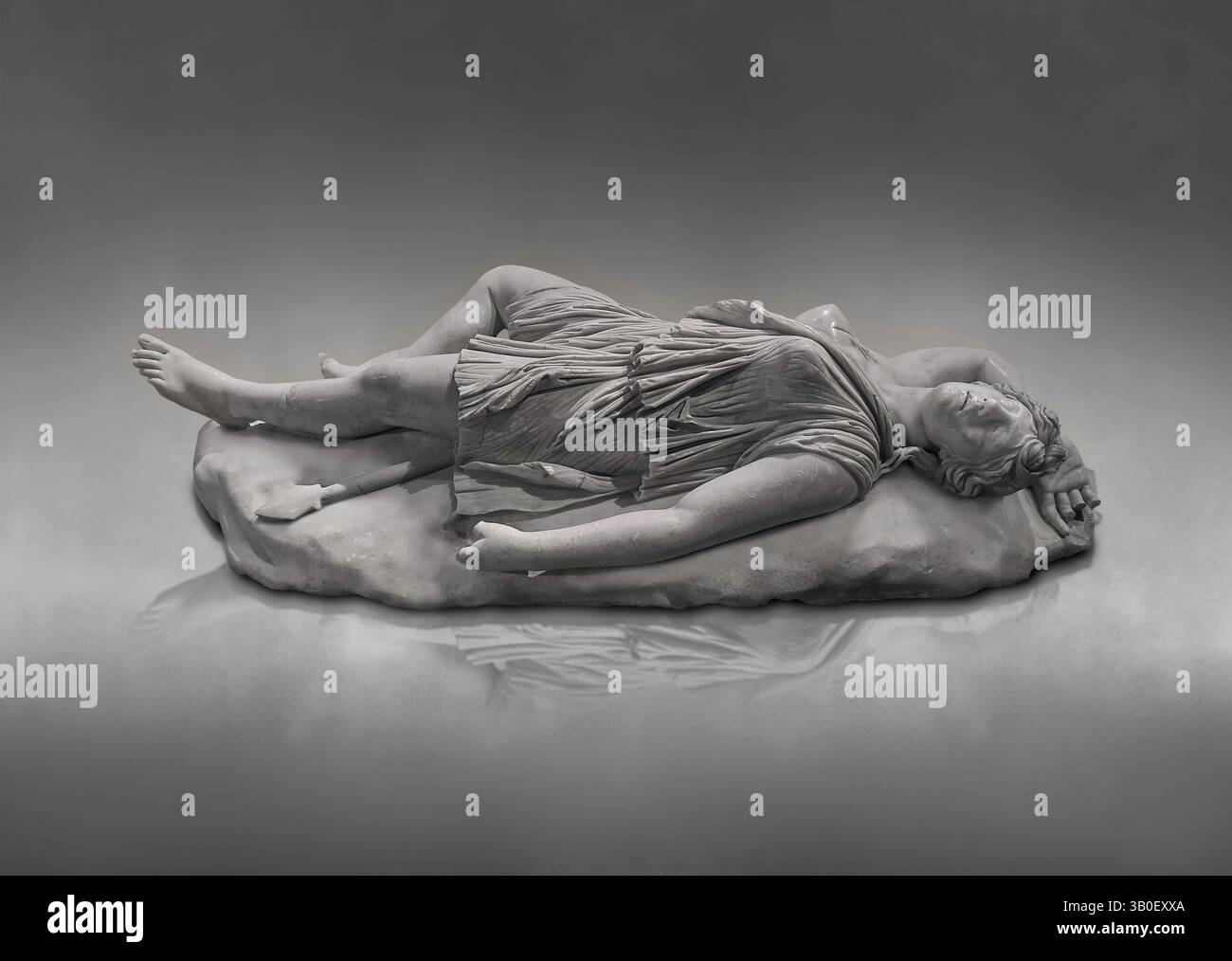 Roman marble statue of a dying Amazon, Antiope, the queen of the ...