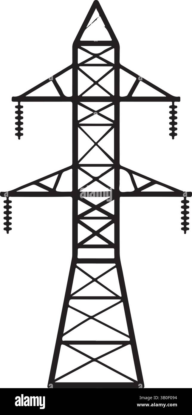 Transmission Tower Vector – High Voltage Electricity Structure ...