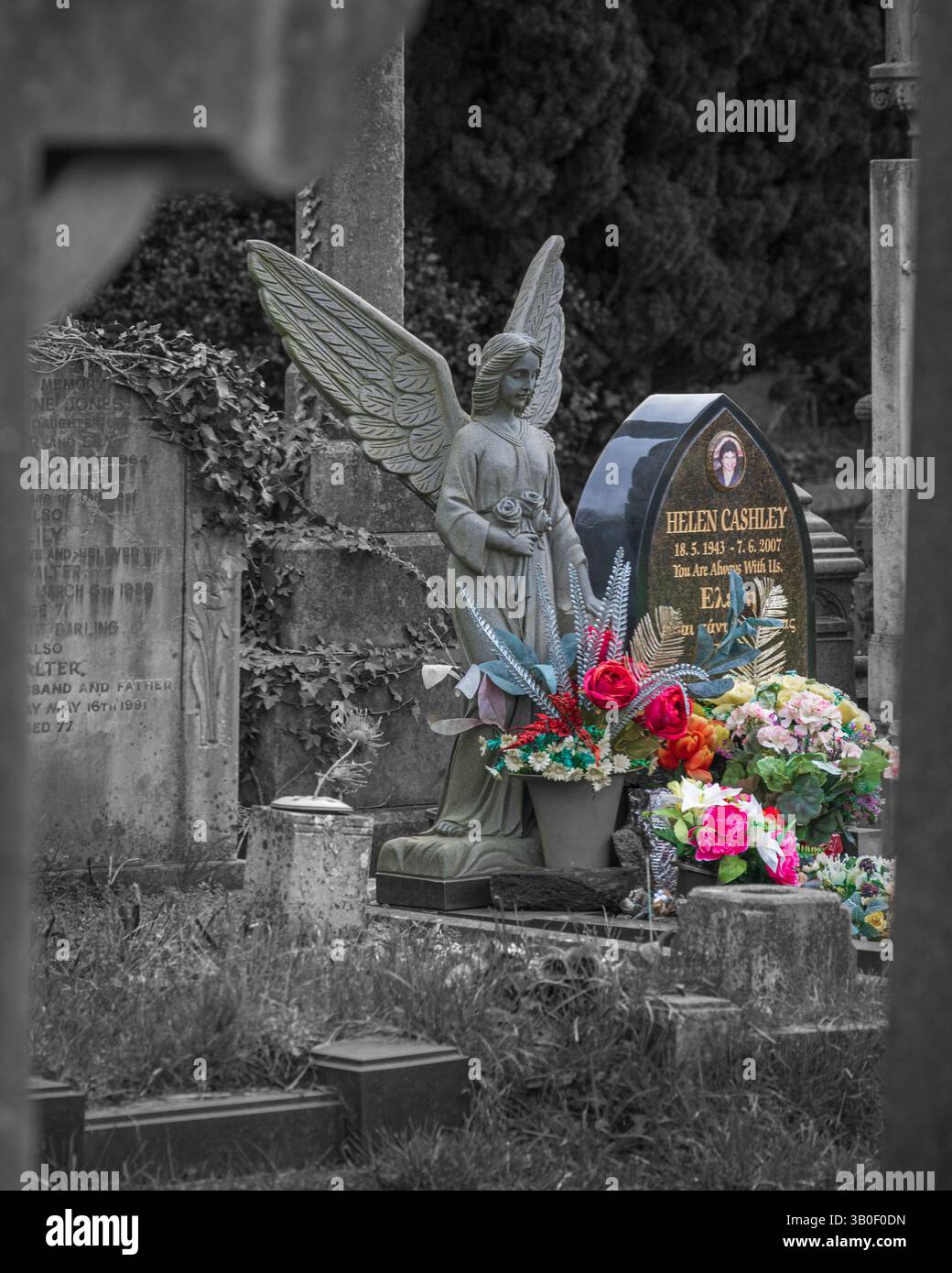 Gravestones and memorials in the picturesque Victorian Garden Cemetery ...