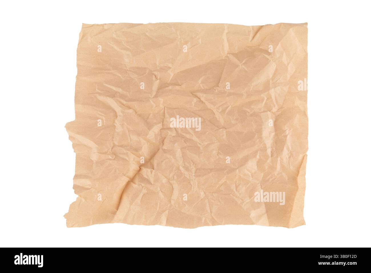 Crumpled paper isolated on white background cutout Stock Photo - Alamy