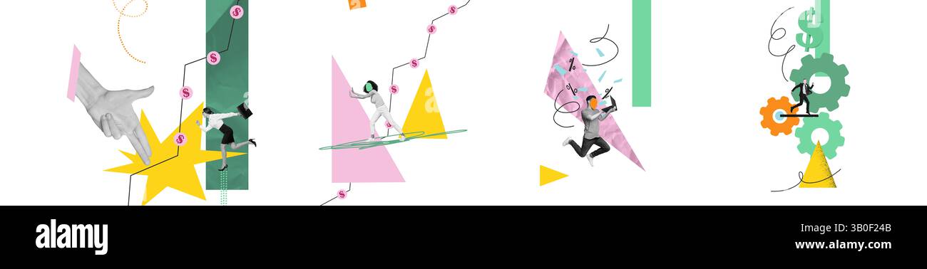 Artistic collage showcasing modern graphic design concepts with ...