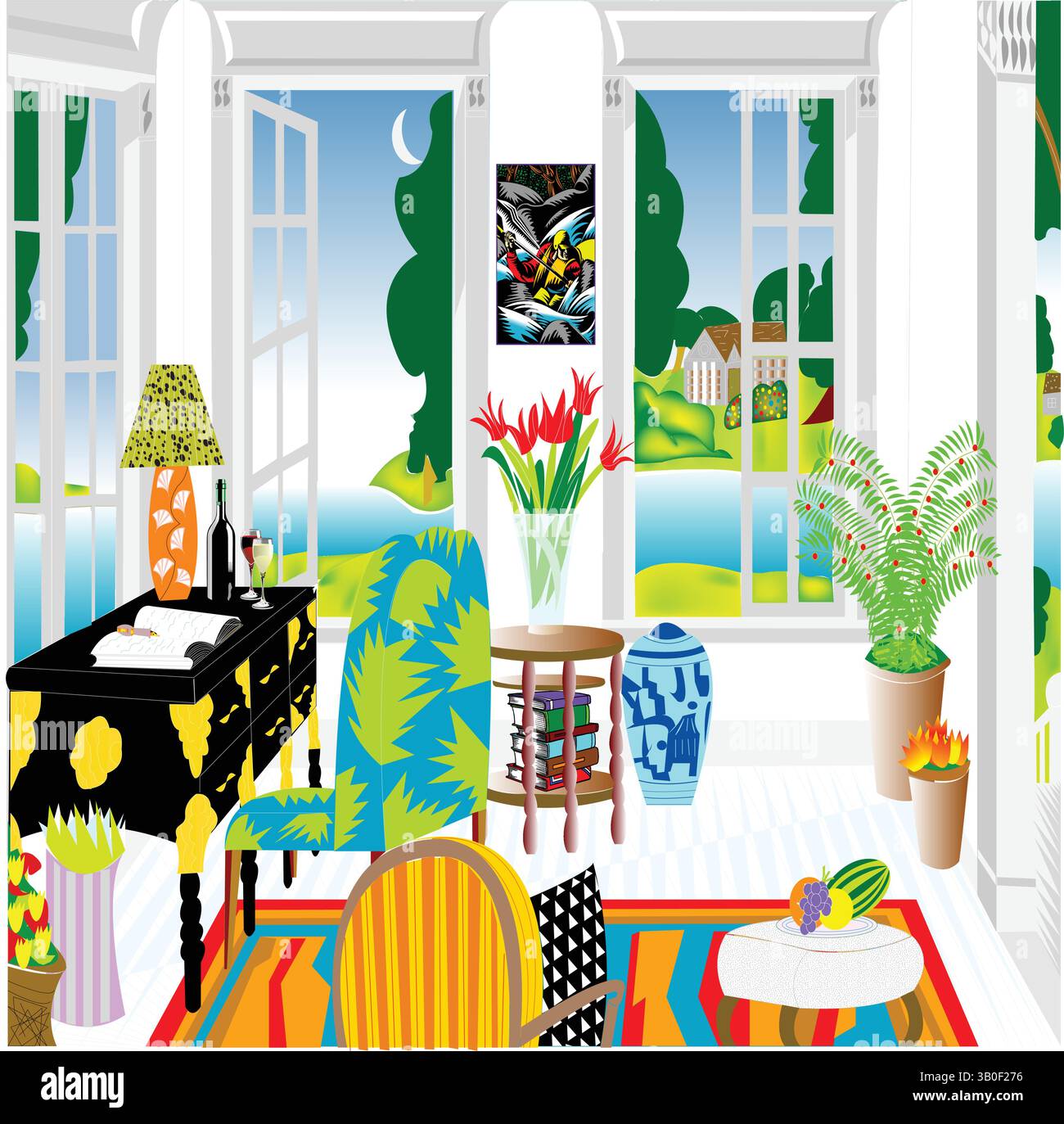 Interior architectural design decorative Stock Vector Images - Alamy