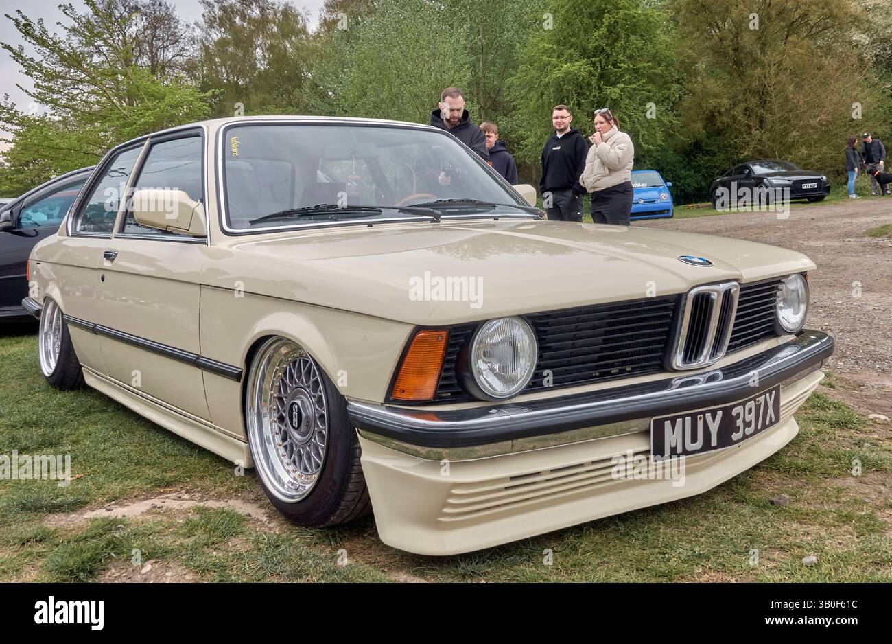 BMW 5 series E21, 1982 cream. Customized vintage German saloon car ...