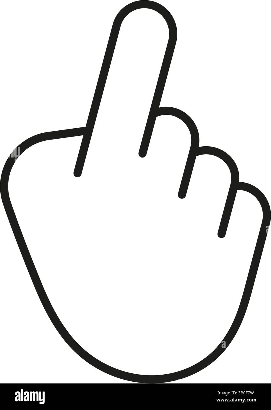 Pointer hand click gesture with index finger up Line Icon. User ...