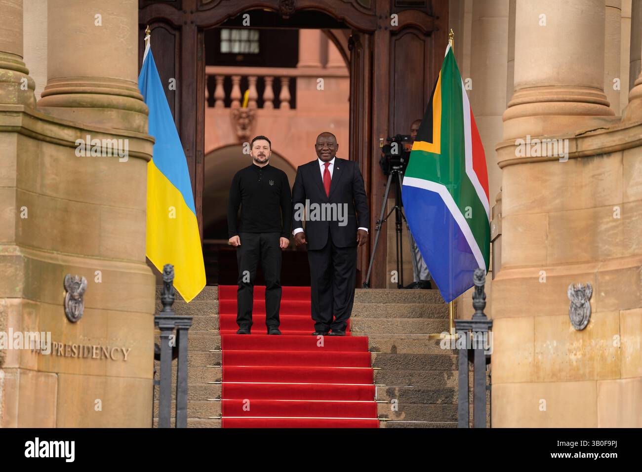 South Africa's President Cyril Ramaphosa greets Ukrainian President ...