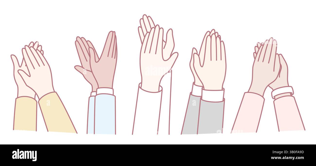 An illustration of diverse hands clapping, symbolizing applause ...
