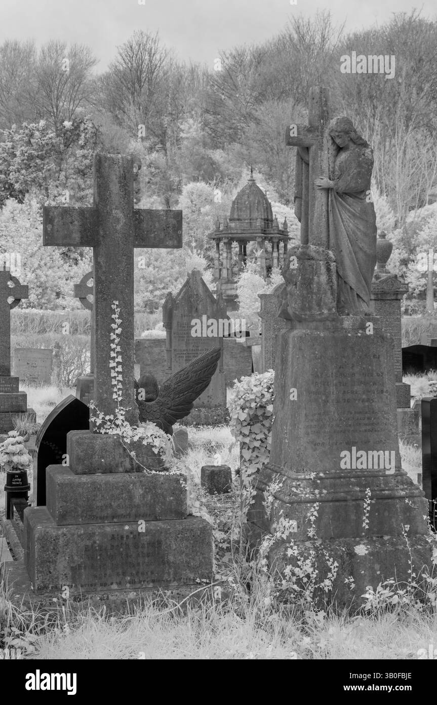 Infrared pictures of gravestones in the picturesque Arnos Vale Cemetery ...