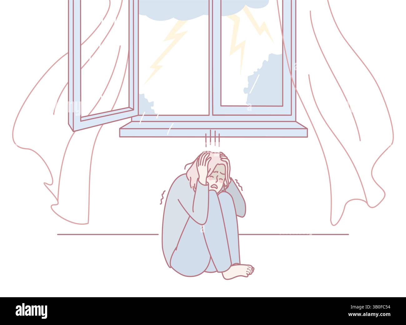 Person rain sadness window Stock Vector Images - Alamy