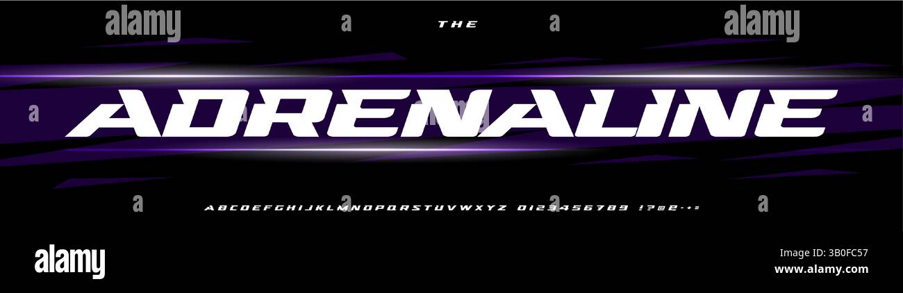 Adrenaline Font, Bold Racing Typeface, Fast Display Letters for Sports ...