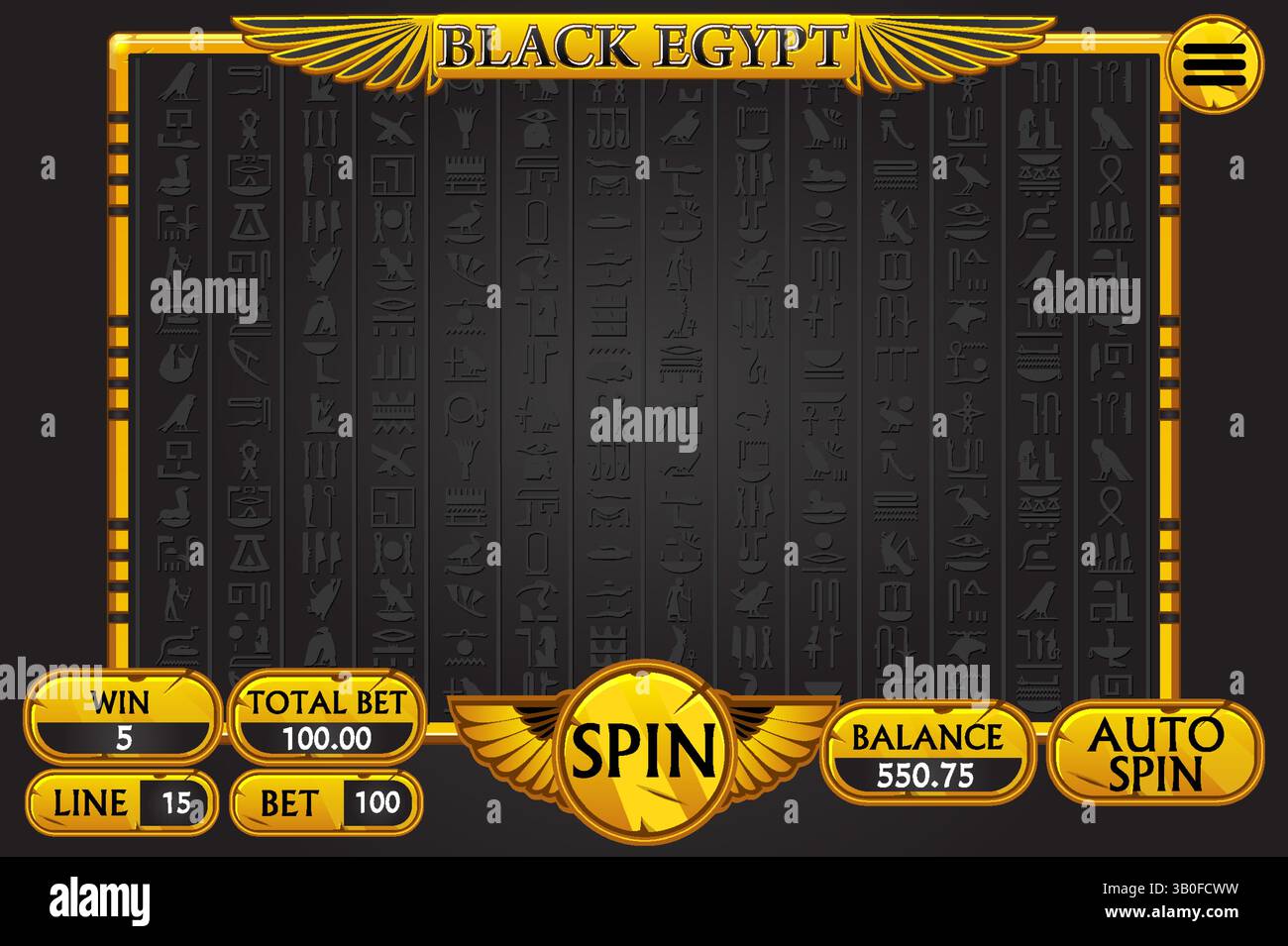 Panel of egyptian hieroglyphs Stock Vector Images - Alamy