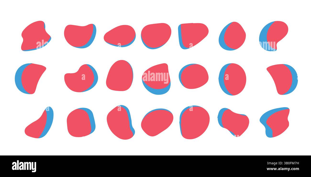 Abstract Organic Blob Shapes in Red and Blue – Modern Minimal 3D Fluid ...