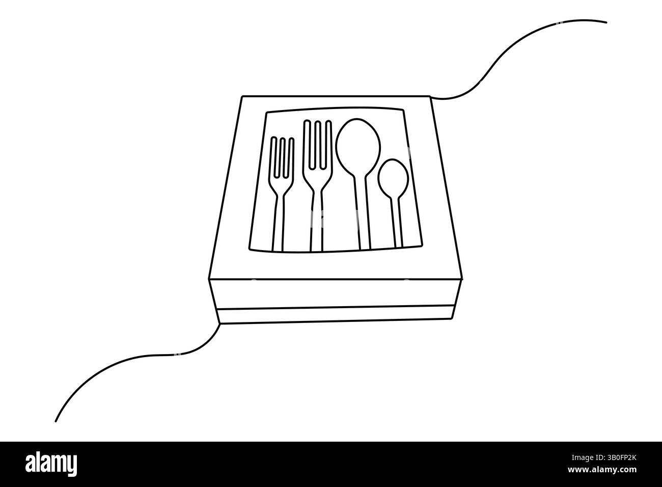 Continuous line drawing spoon Stock Vector Images - Alamy
