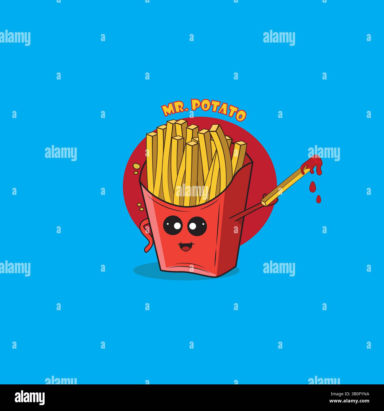 Vector illustration of mascot French fries cartoon cute logo Stock ...