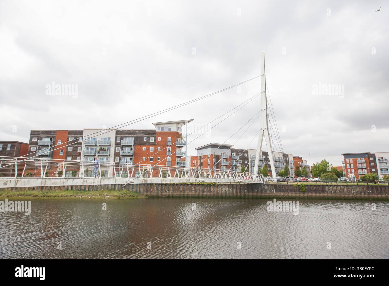 The Sir Bobby Robson Bridge over the River Gipping in Ipswich, Suffolk ...