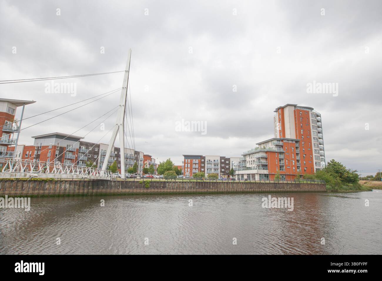 The Sir Bobby Robson Bridge over the River Gipping in Ipswich, Suffolk ...