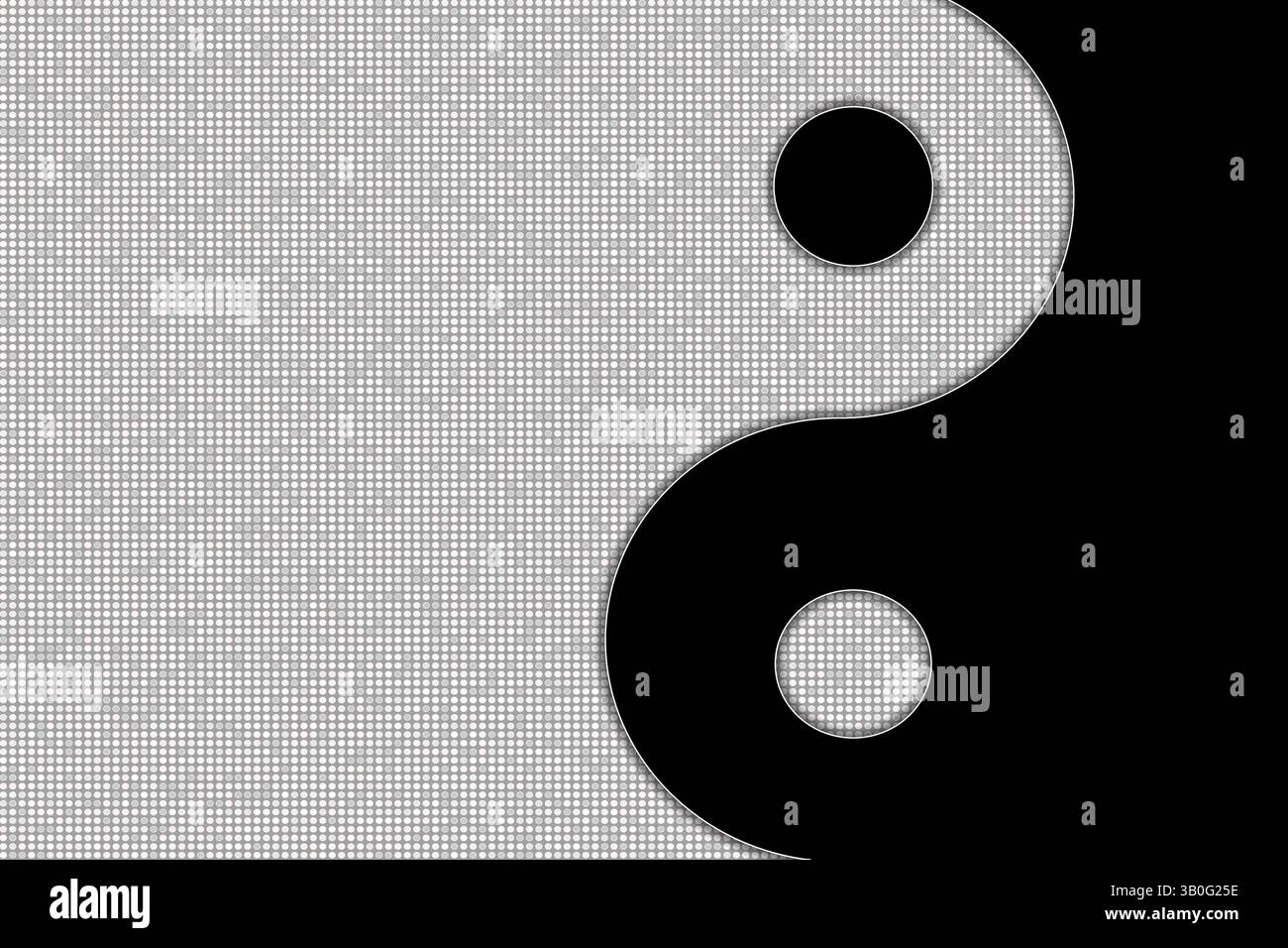 Yin-yang background with white luxury glittering. A yin-yang symbol in ...