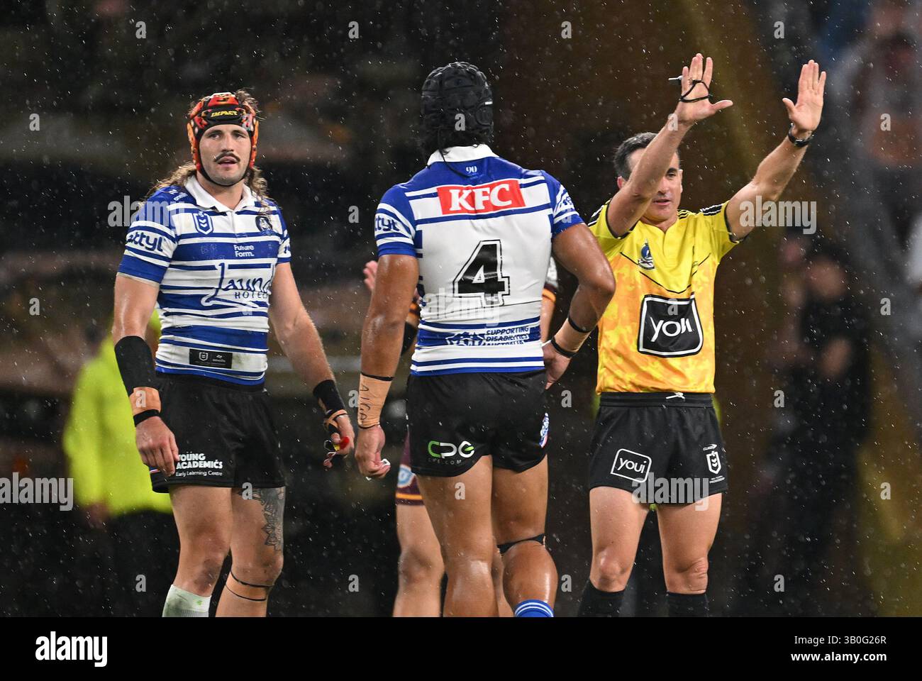 Josh Curran of the Bulldogs is sent to the bin during the NRL Round 8 ...
