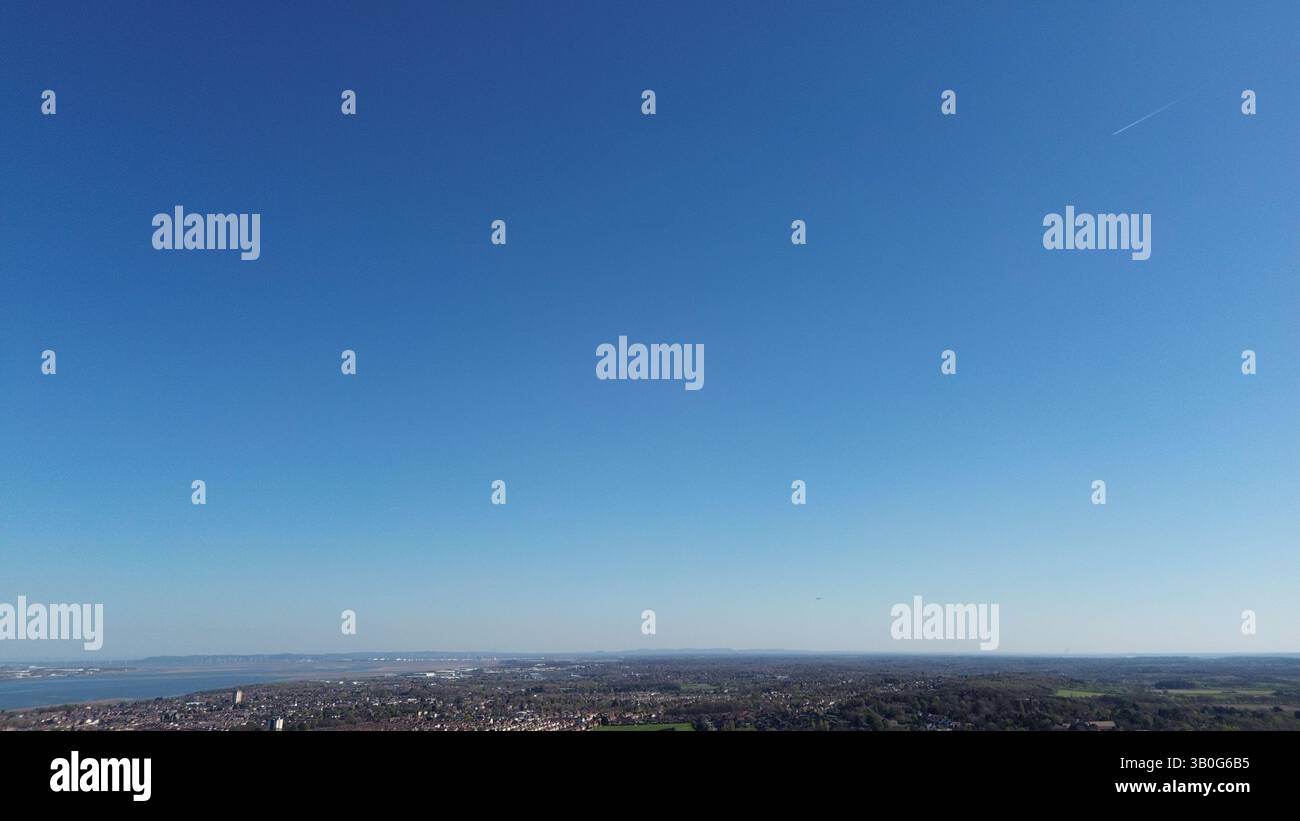 4K Aerial view in the Wirral areas of, Birkenhead, Wallasey, New ...