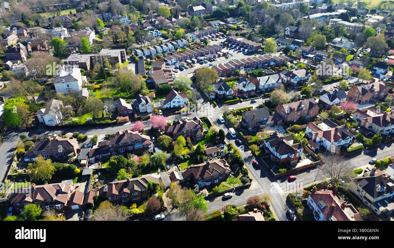 4K Aerial view in the Wirral areas of, Birkenhead, Wallasey, New ...