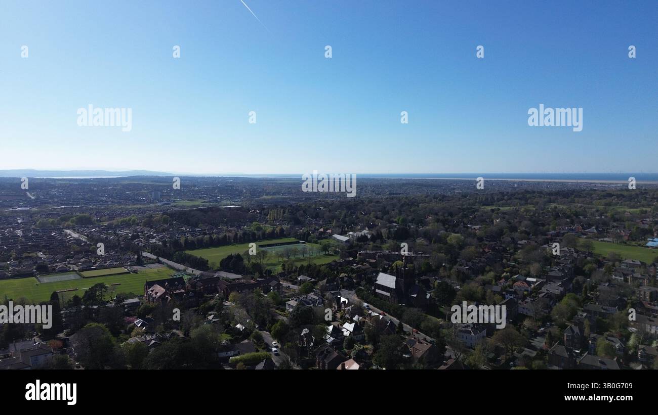 4K Aerial view in the Wirral areas of, Birkenhead, Wallasey, New ...