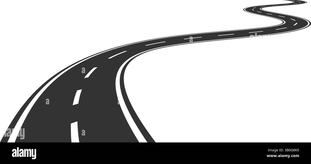 Winding road isolated on white background. Vector illustration Stock ...