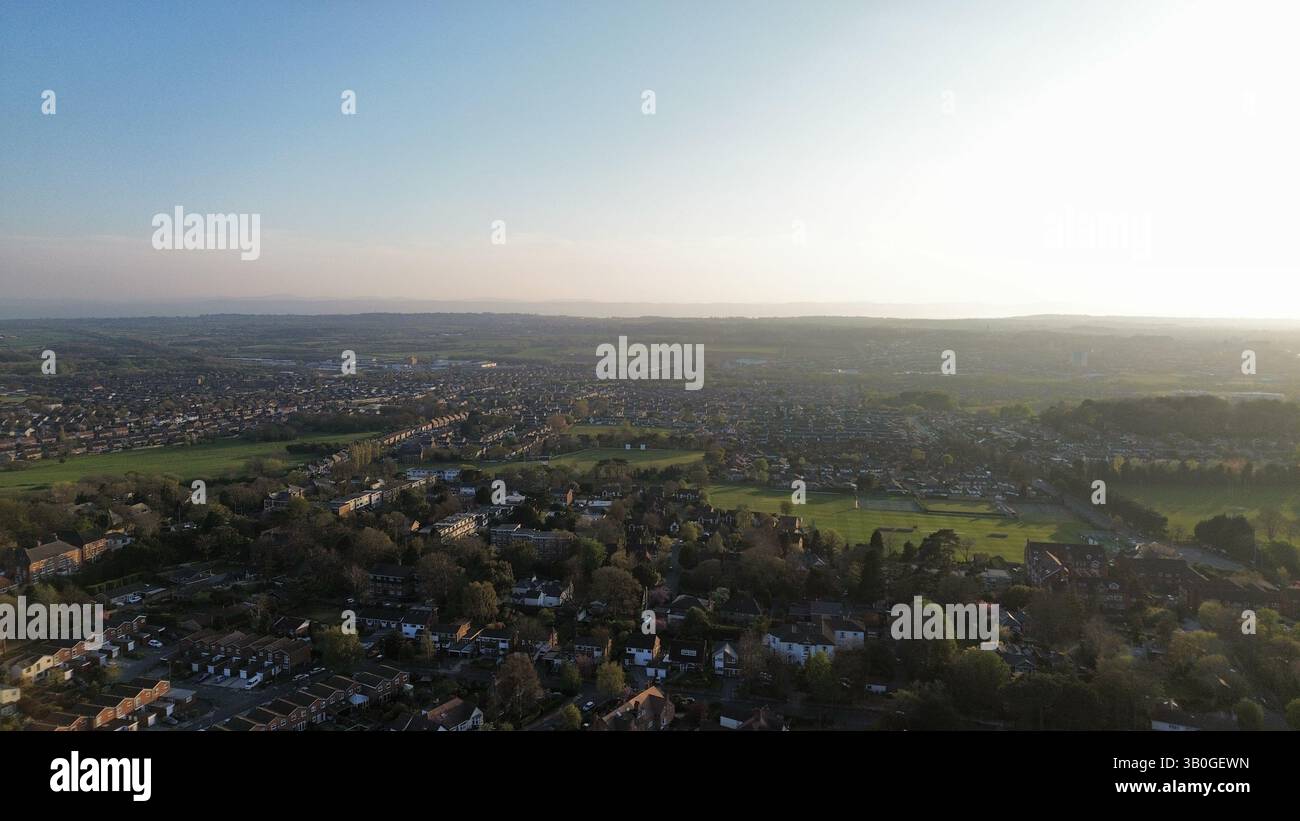 4K Aerial view in the Wirral areas of, Birkenhead, Wallasey, New ...