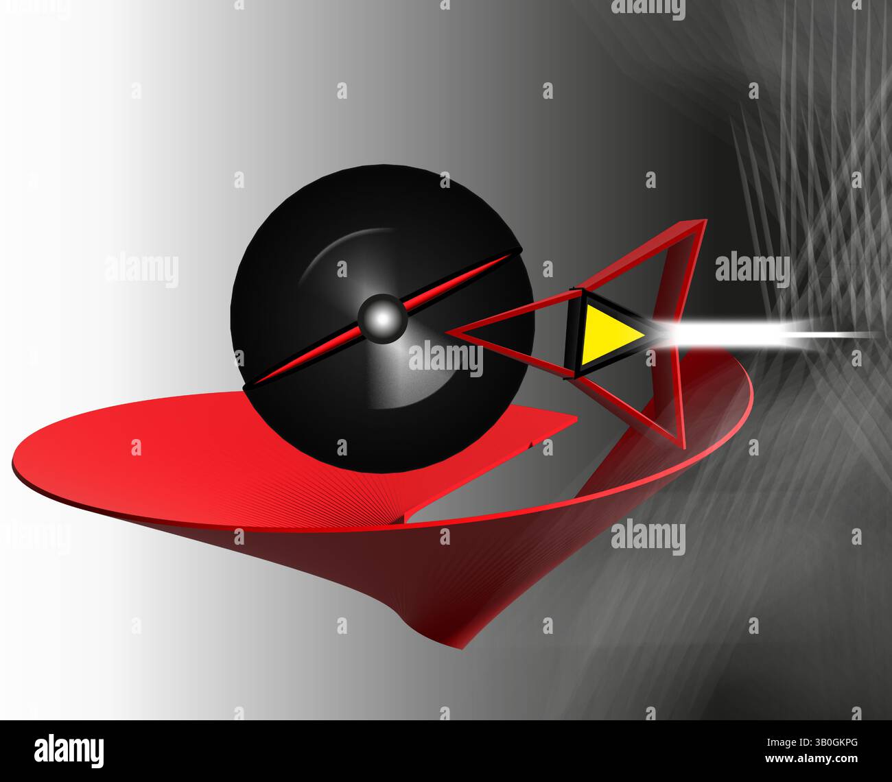 Digital illustration of a futuristic spaceship with abstract geometric ...