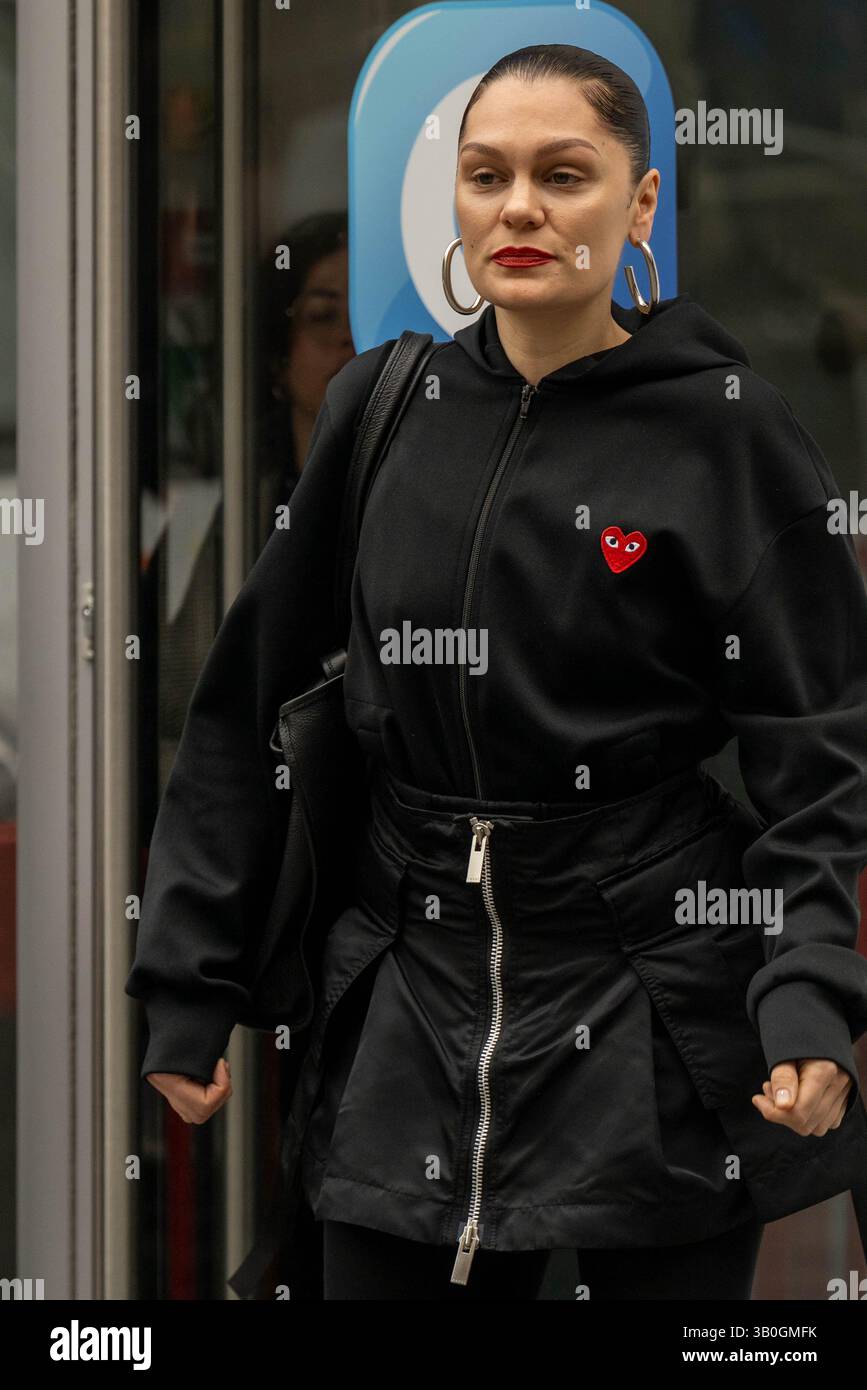 London, UK. 24th Apr, 2025. Jessie J, singer and songwriter, outside ...