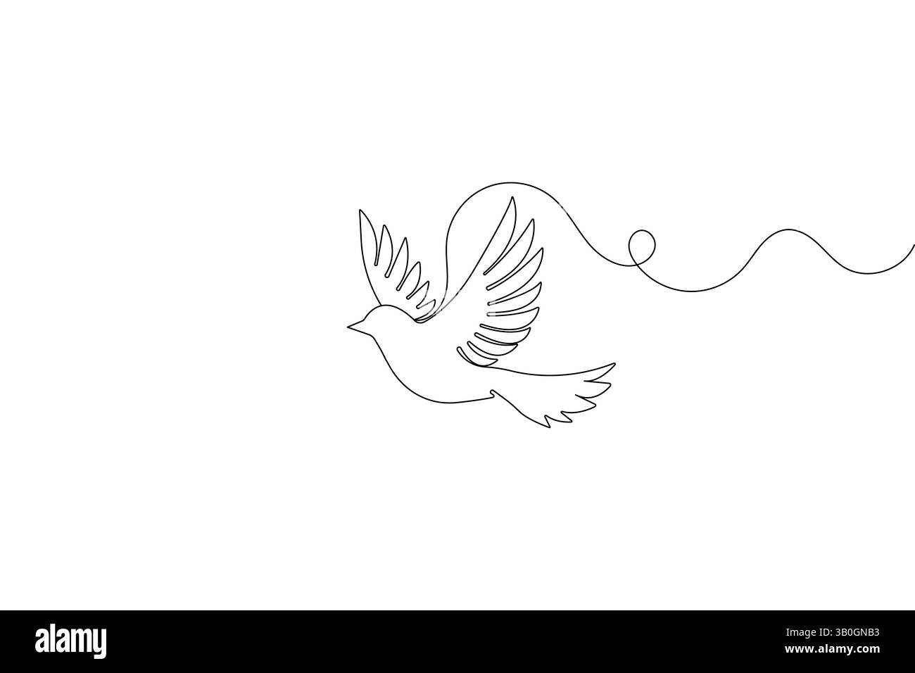 Minimalist one line bird drawing continuous outline vector illustration ...
