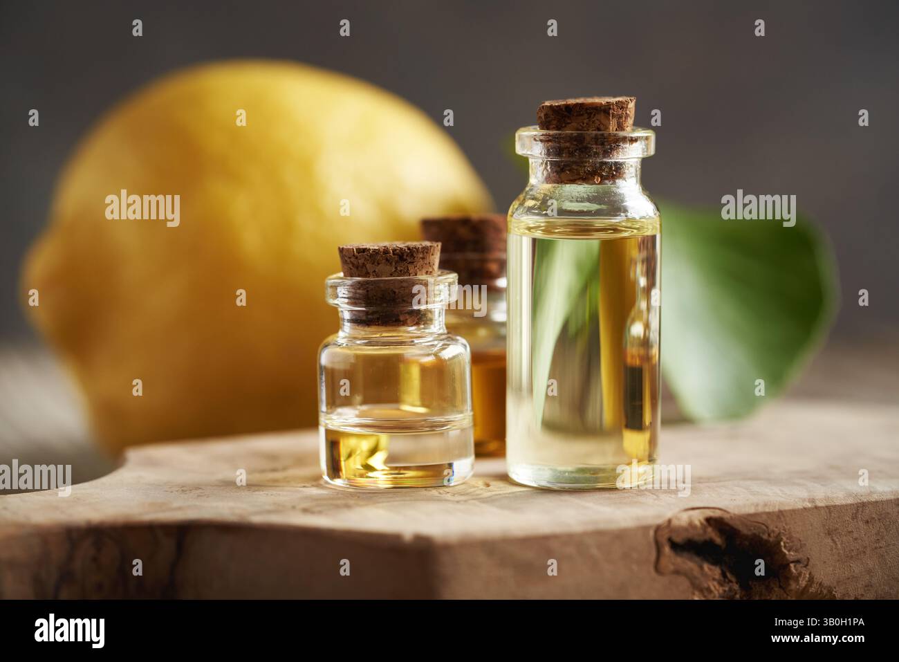 Bottles essential lemon oil hi-res stock photography and images - Alamy