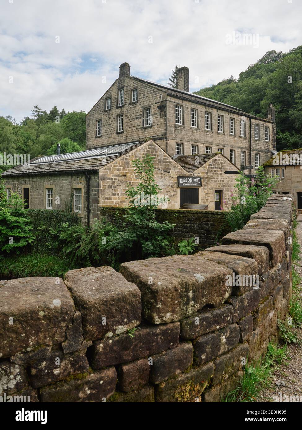The 19th-century cotton mill, Gibson Mill, Hardcastle Crags, Hebden ...