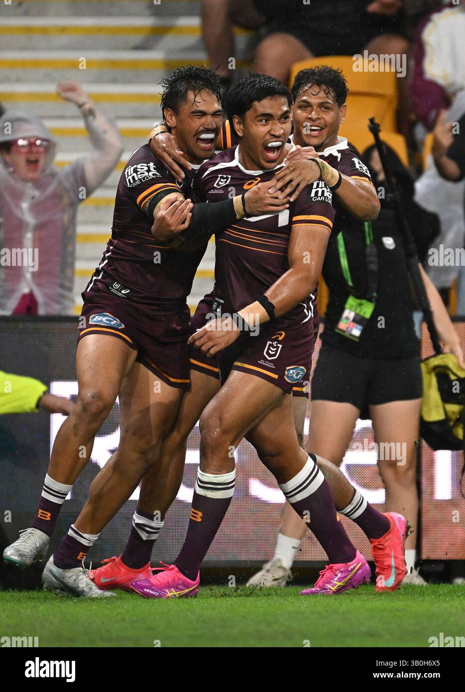 Brisbane, Australia. 24th Apr, 2025. Deine Mariner of the Broncos ...