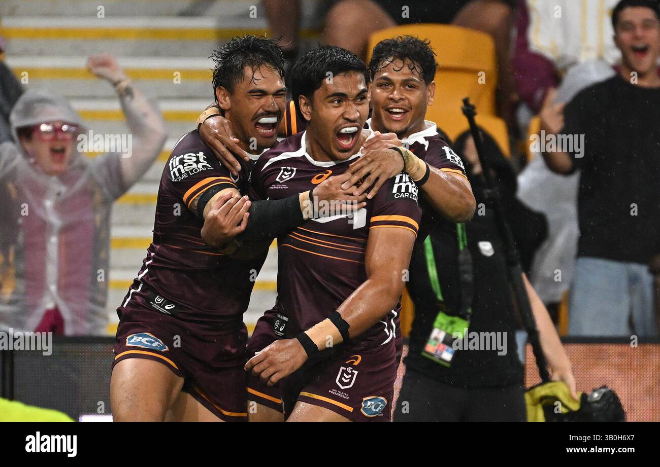 Brisbane, Australia. 24th Apr, 2025. Deine Mariner of the Broncos ...