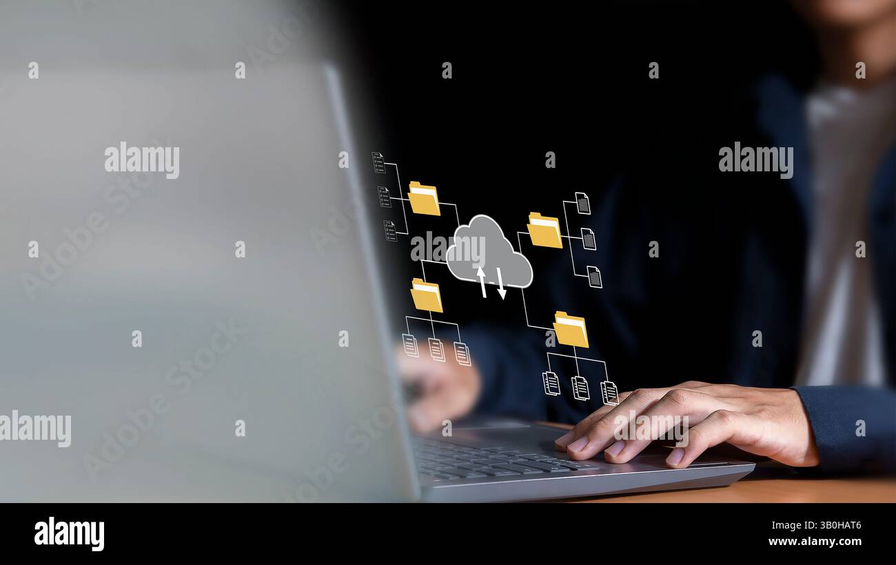 Cloud computing technology concept of electronic document storage Stock ...