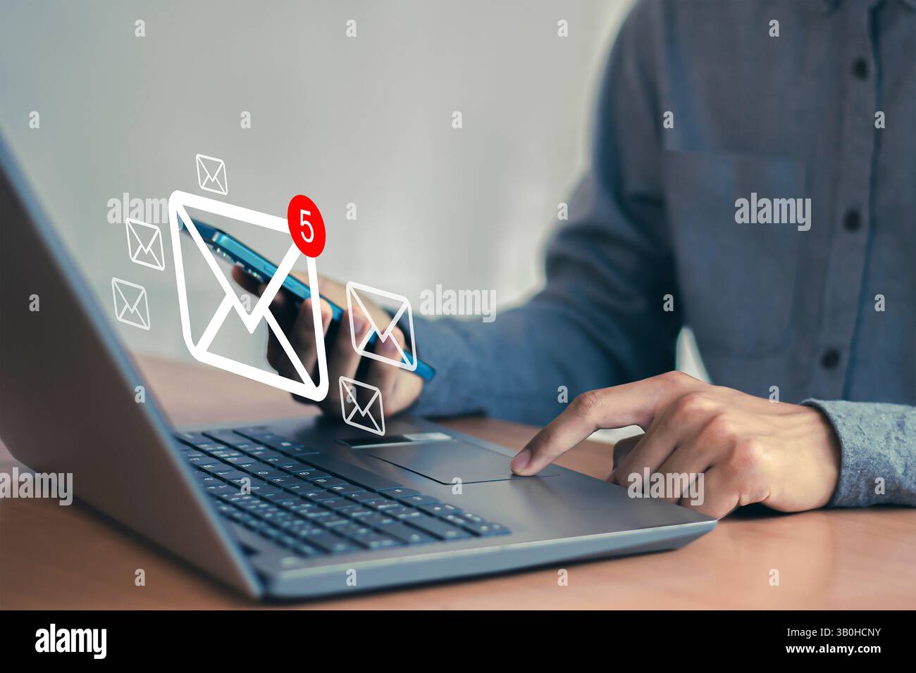 New email notification icon, business communication technology Stock ...