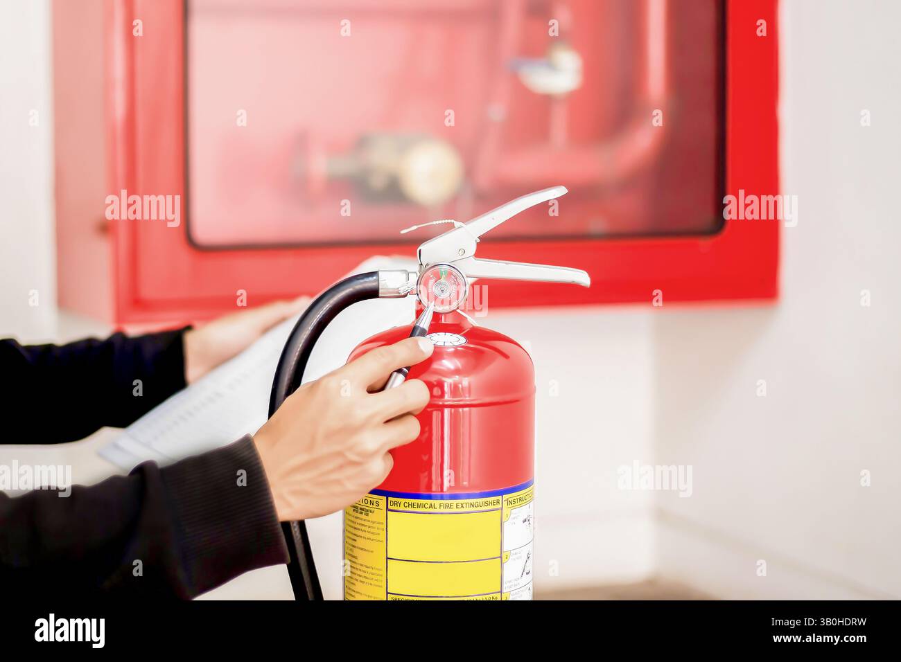 Engineer checking Industrial fire control system,Fire Alarm controller ...