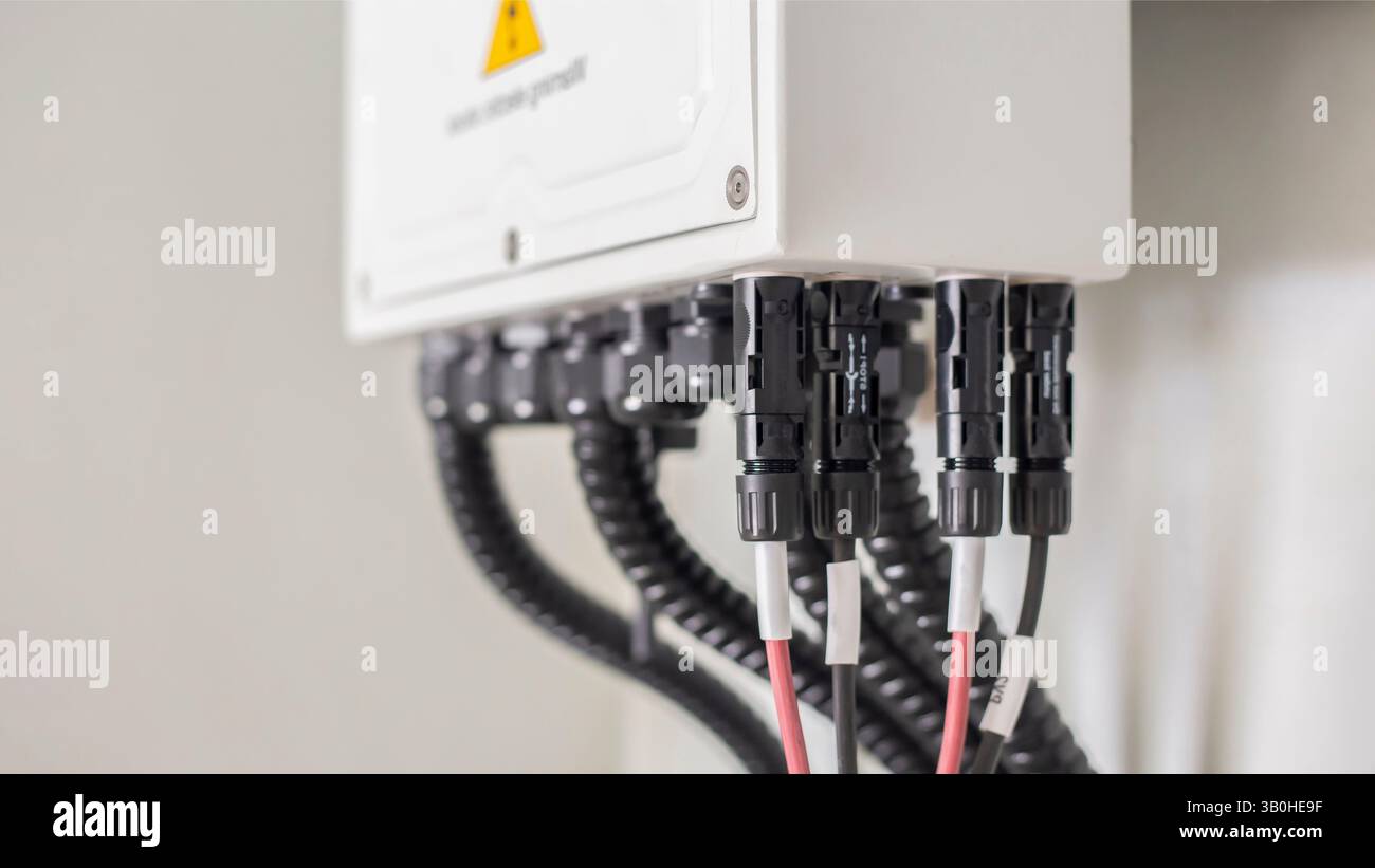 White inverter of solar cell power generation system Stock Photo - Alamy