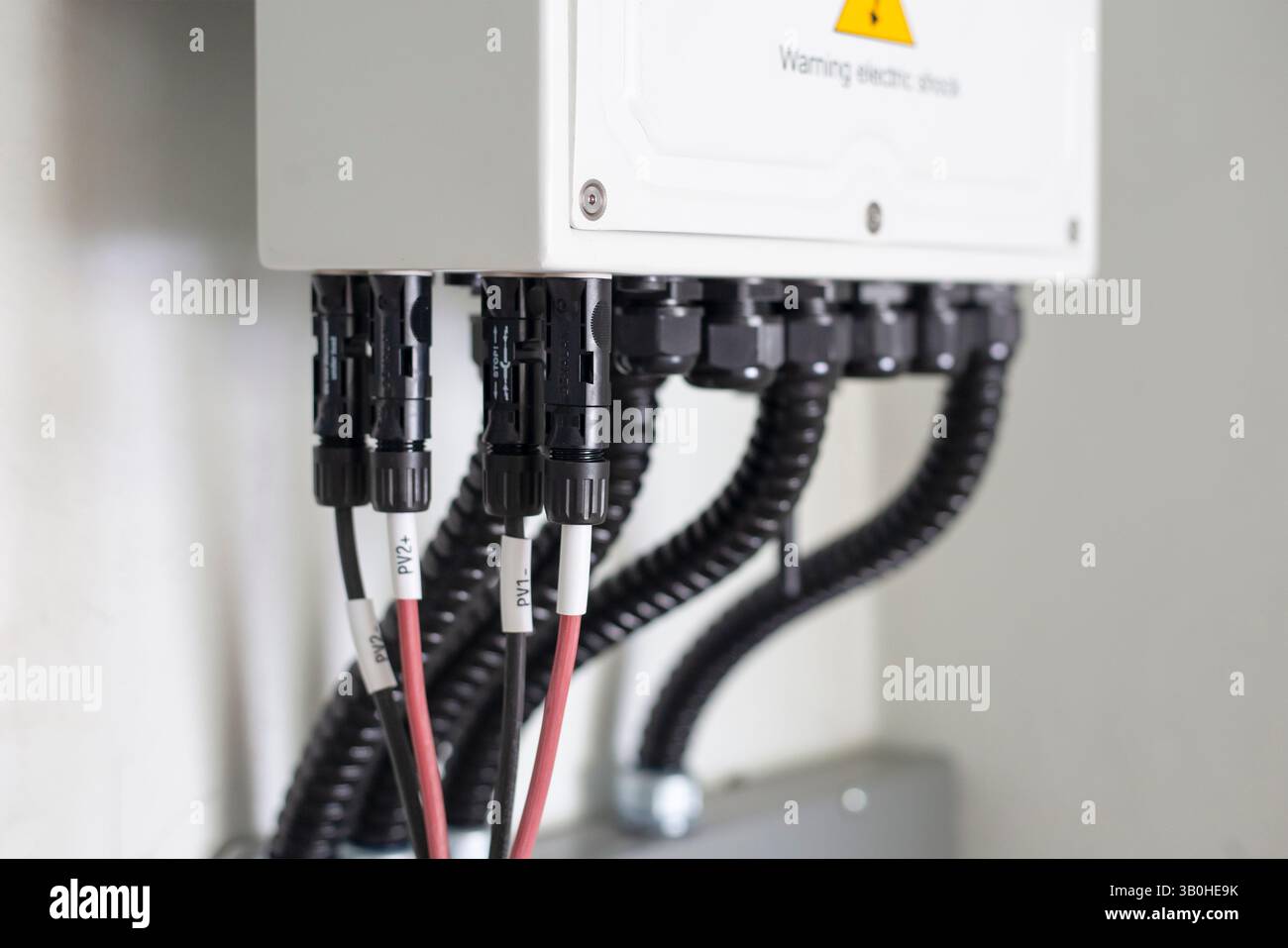 White inverter of solar cell power generation system Stock Photo - Alamy