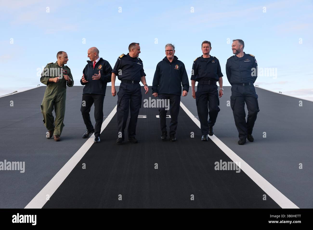 (left- right) Captain Colin McGannity (RN) Commander of the Carrier air ...