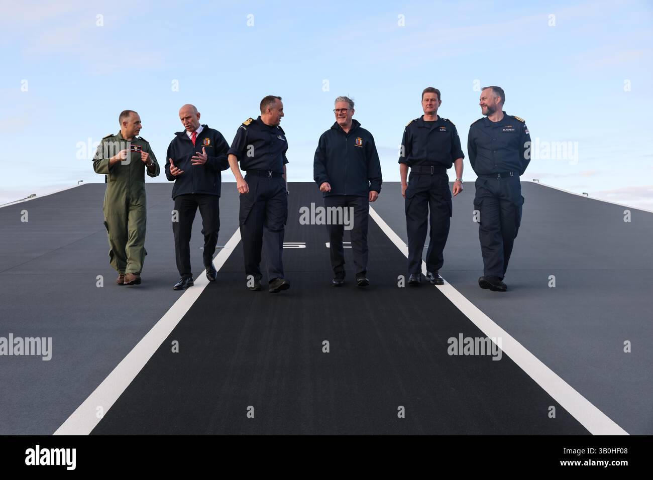 (left- right) Captain Colin McGannity (RN) Commander of the Carrier air ...