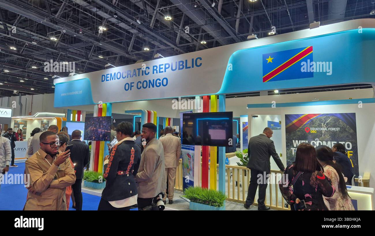 Crowds gather to explore various displays at the Democratic Republic of ...