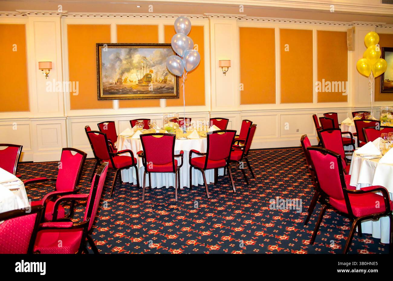 Gala dinner preparation tables hi-res stock photography and images - Alamy